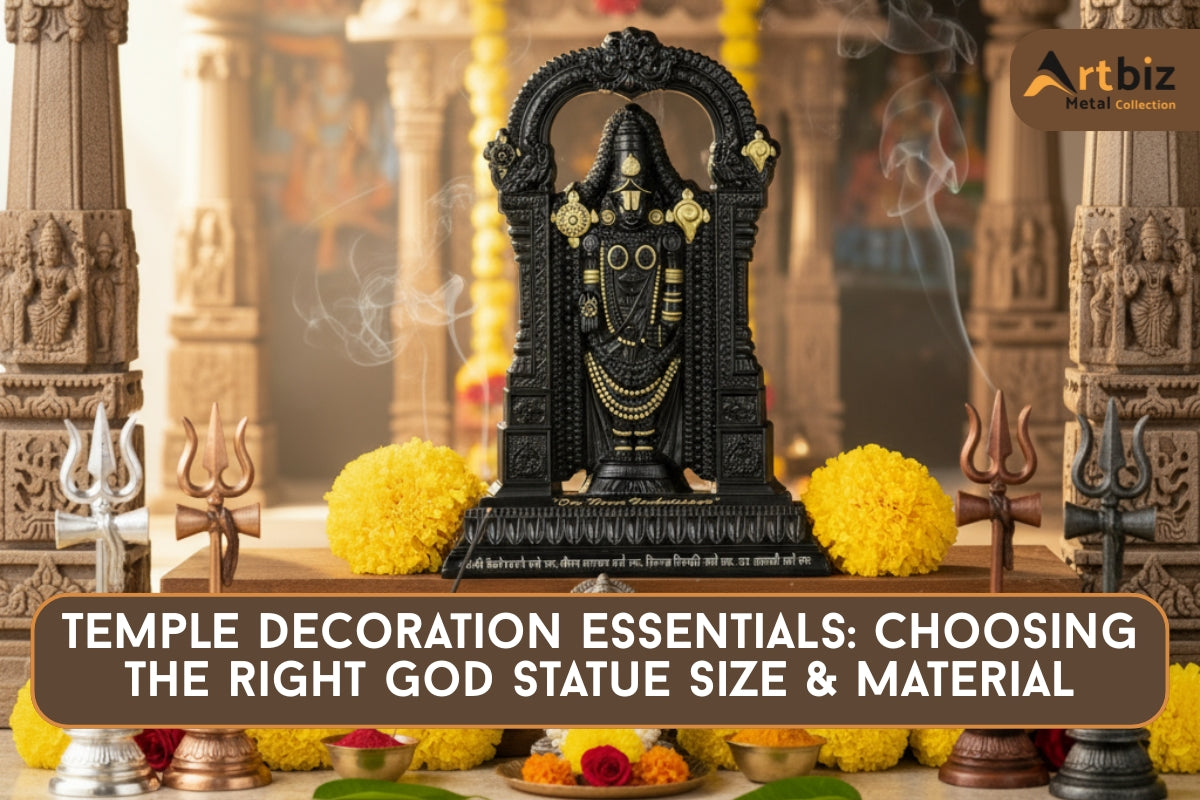 Temple Decoration Essentials: Choosing the Right God Statue Size & Mat ...